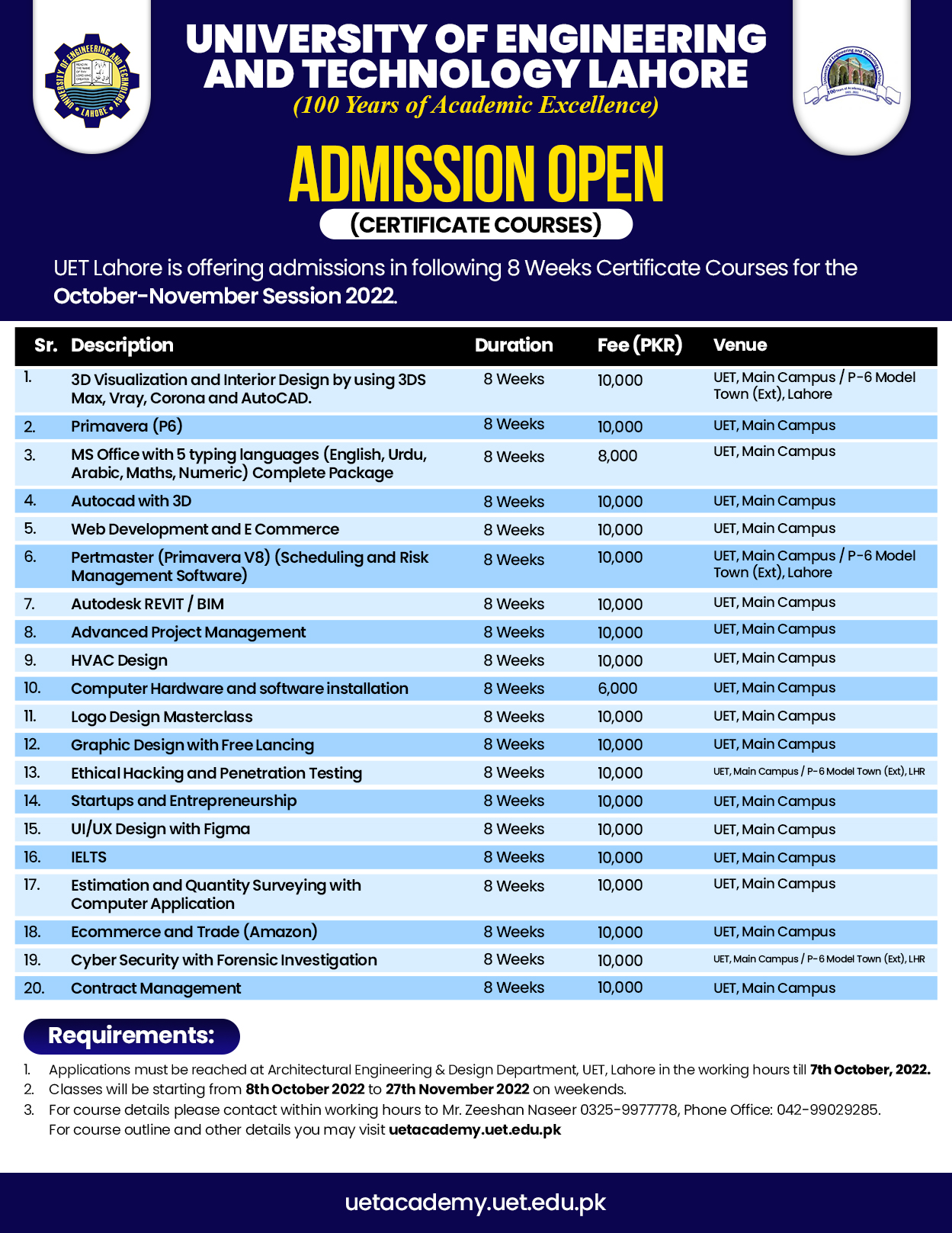 Students can download the Registration Form for New Courses Offered.